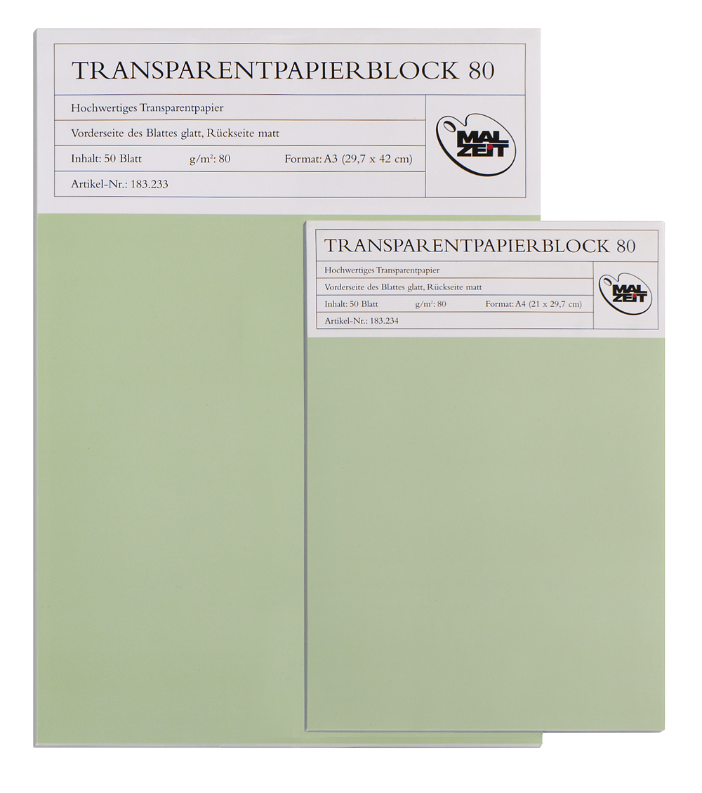 Transparent Papier Block, 50 Blatt